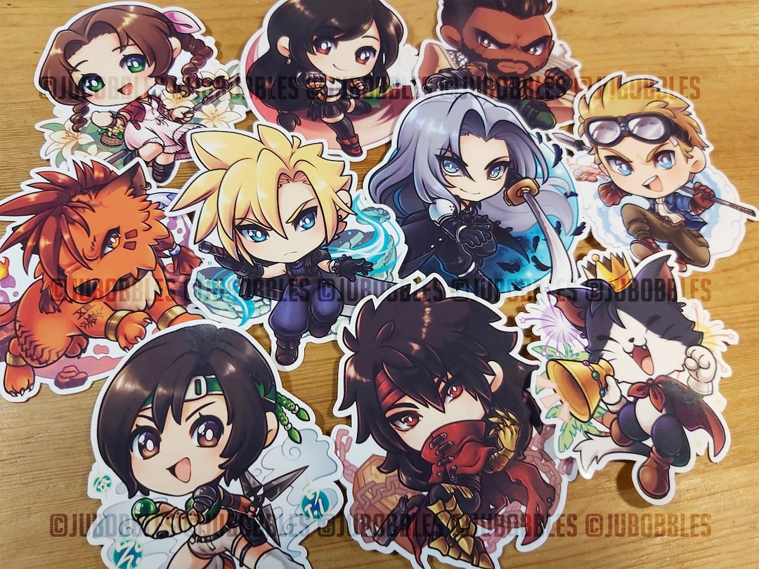 FFVII Stickers || Cloud Tifa Aerith Rebirth Barret Cait Sith Red XIII ...