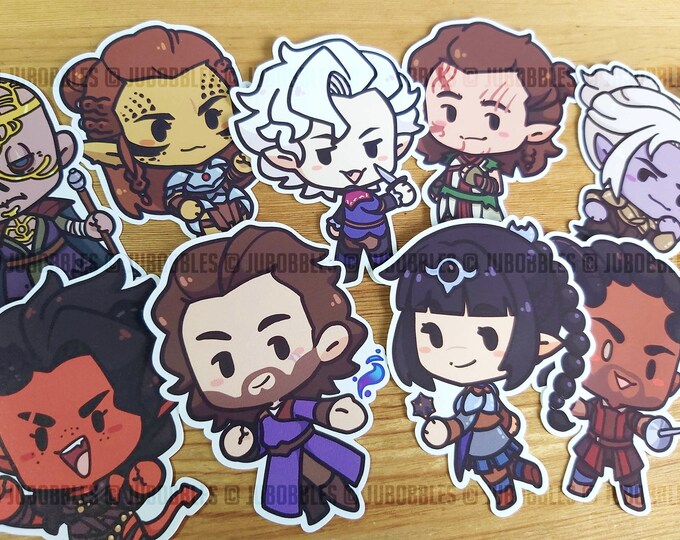 BG3 Gloss Chibi Stickers Baldur's Gate Astarion Gale Shadowheart Wyll ...