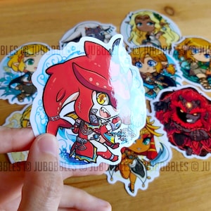 Waterproof Totk 3" Vinyl Stickers | Link TOTK Sidon Riju Rauru Sonia ...