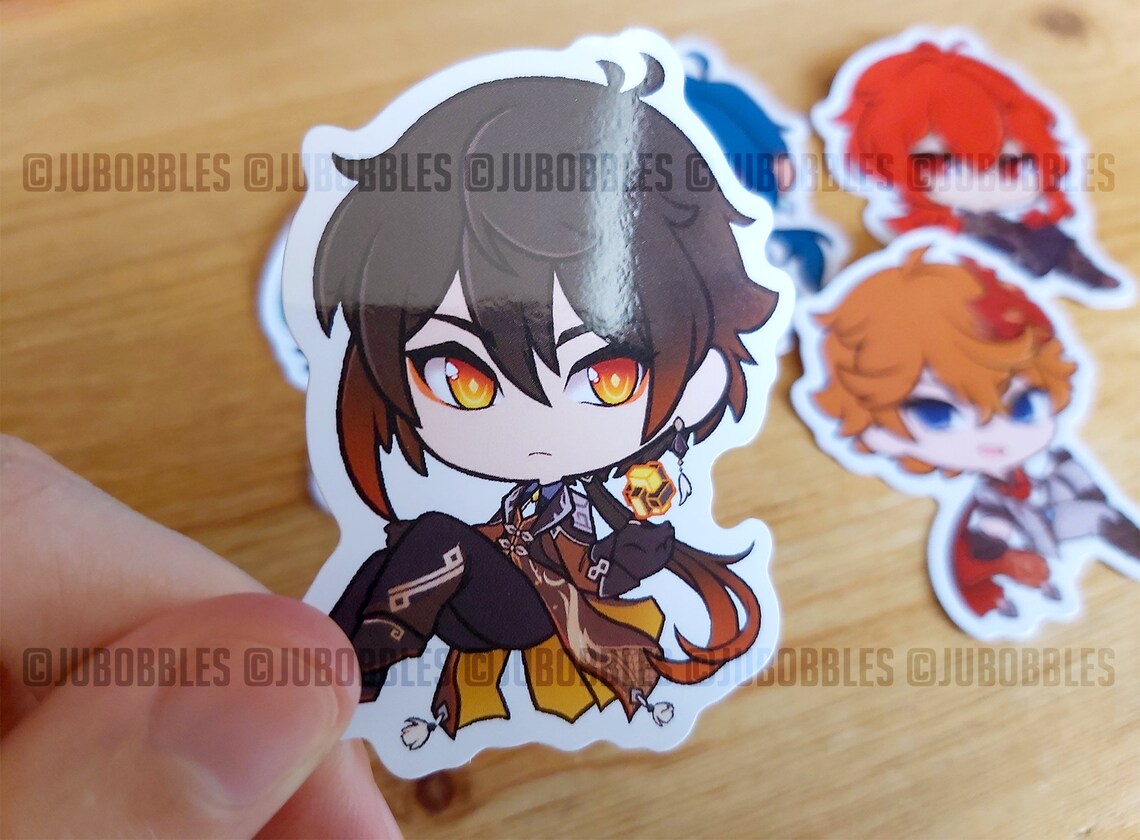 Genshin Impact Vinyl Stickers Zhongli Morax Rex Lapis Kaeya - Etsy