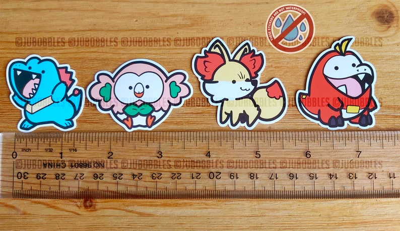 Pkmn Starter Stickers | Chibi Fanart - Etsy