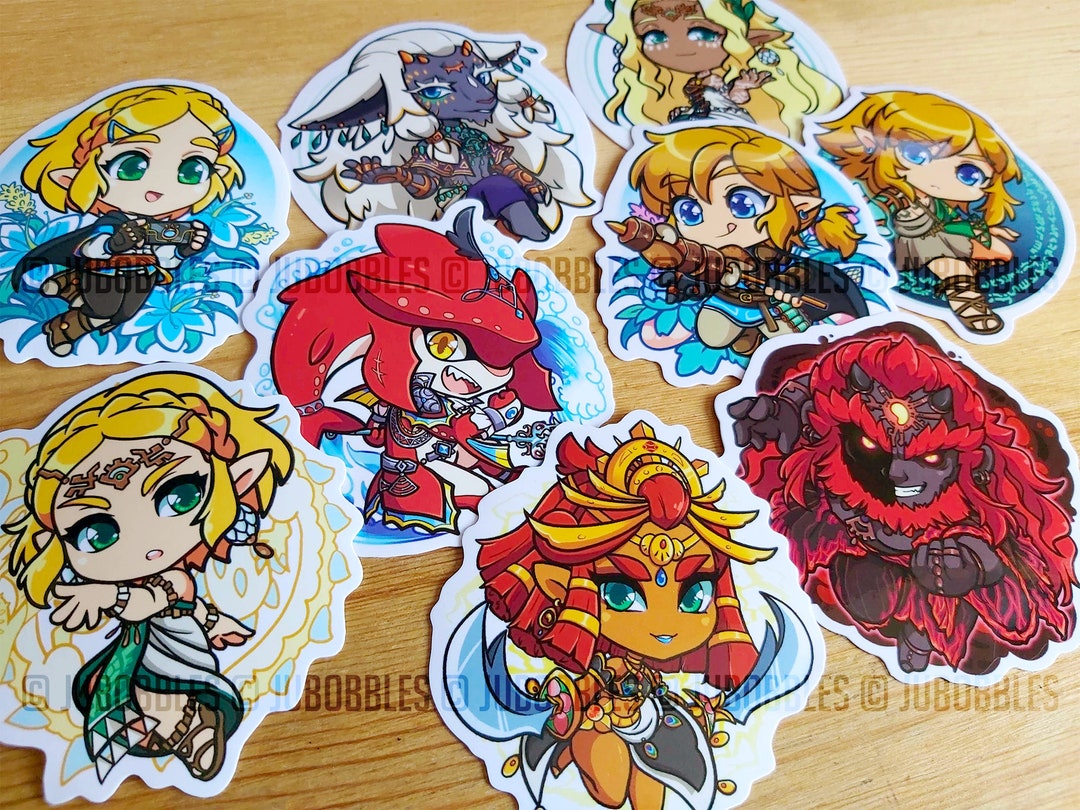 Waterproof Totk 3" Vinyl Stickers | Link TOTK Sidon Riju Rauru Sonia ...