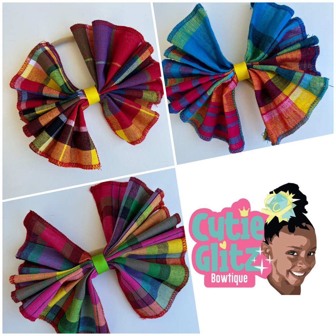 Madras Bows | Madras Hair Bows | Girls Hair Bow | Cultural Bows ...