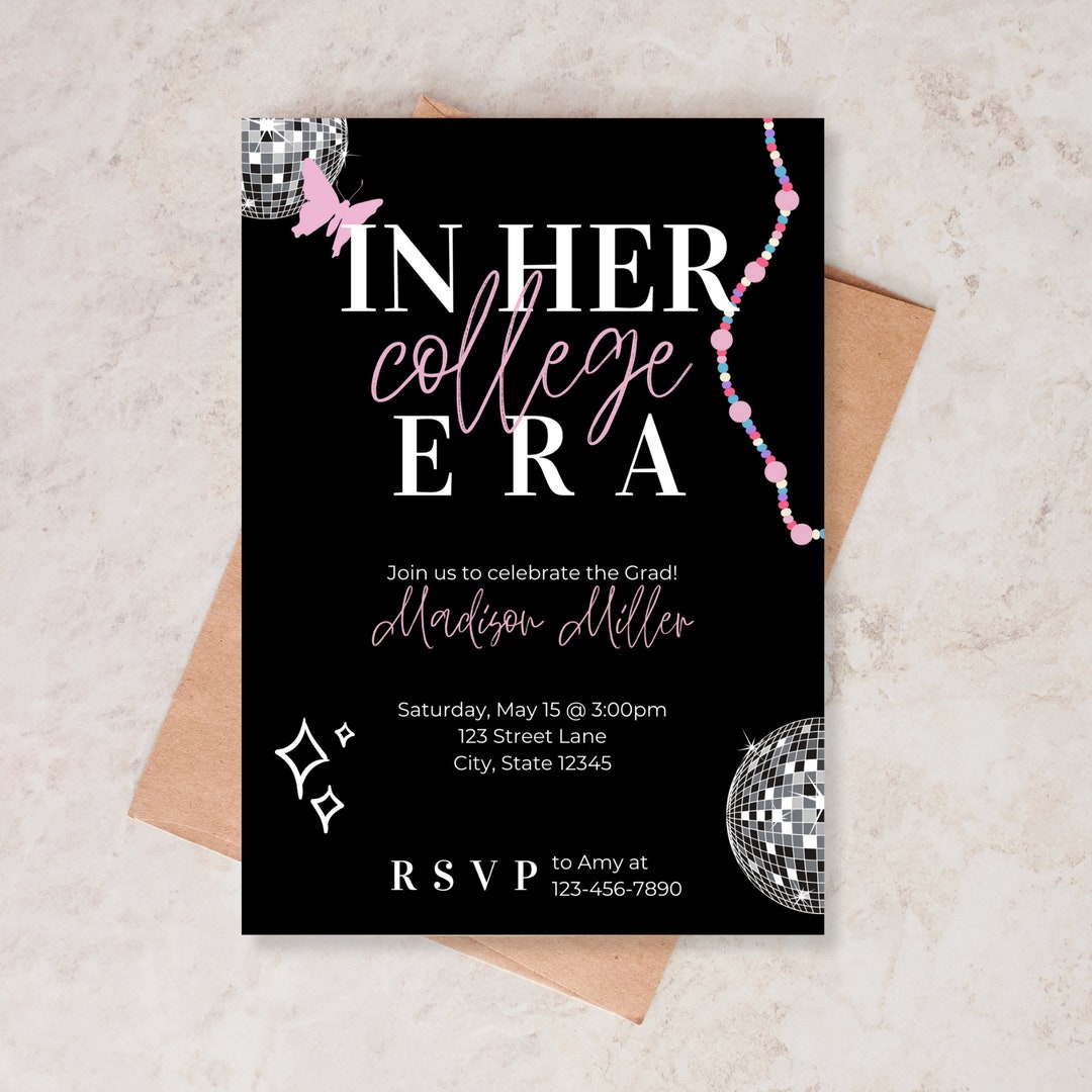 Taylor Swift Eras Graduation Invitation | Swifties Theme, College Era ...
