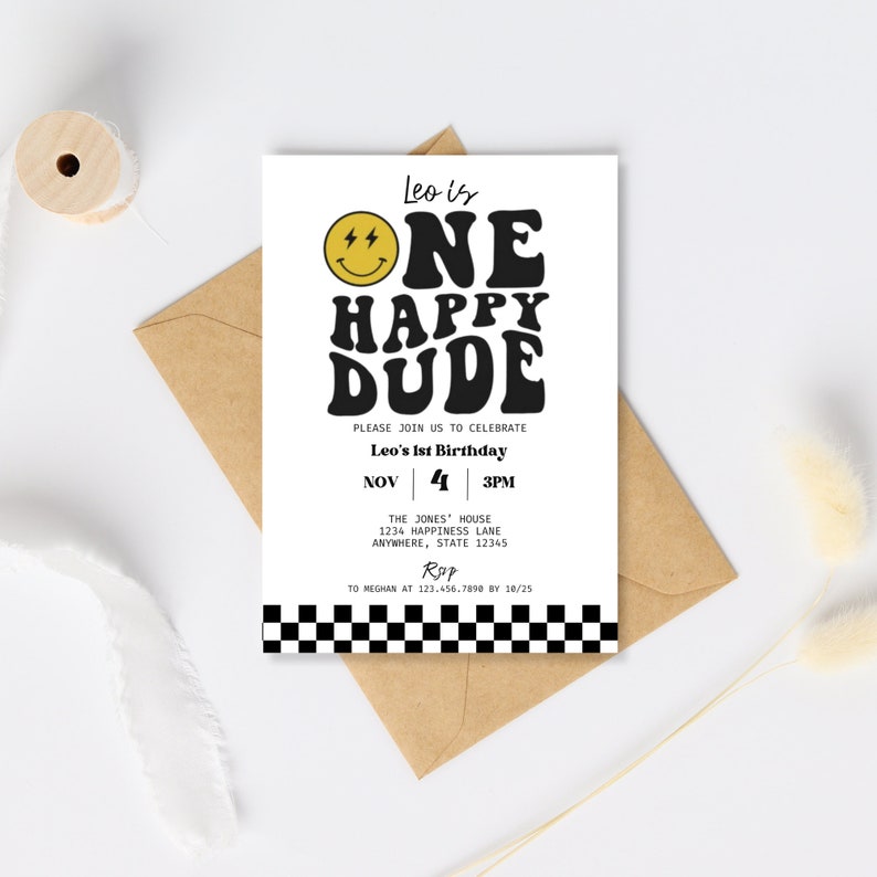 ONE Happy Dude 1st Birthday Boy Birthday Retro Cool Dude - Etsy