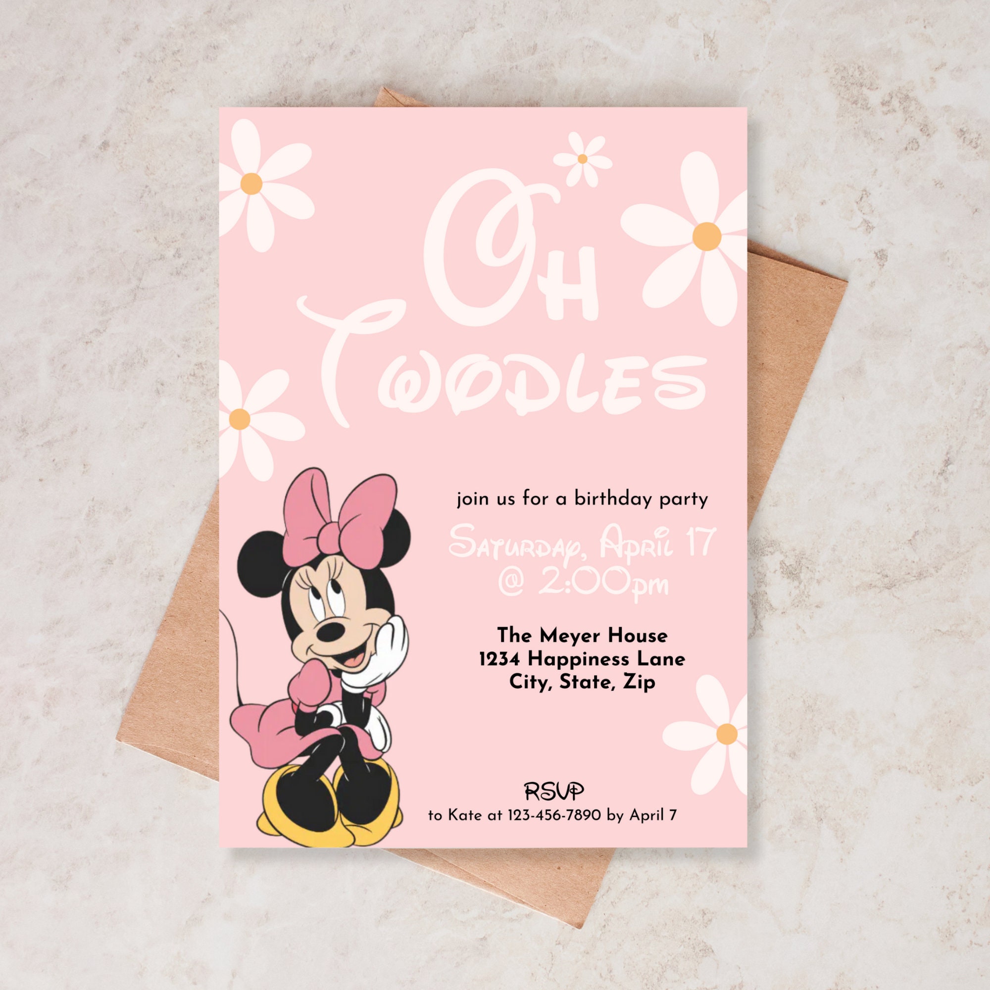 EDITABLE Oh Two-dles Birthday Invitation Minnie Mouse, Oh Toodles ...