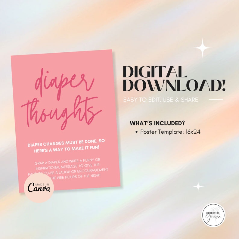 Baby Shower Station Sign Diaper Station, Baby Shower Decor, 16x24 ...