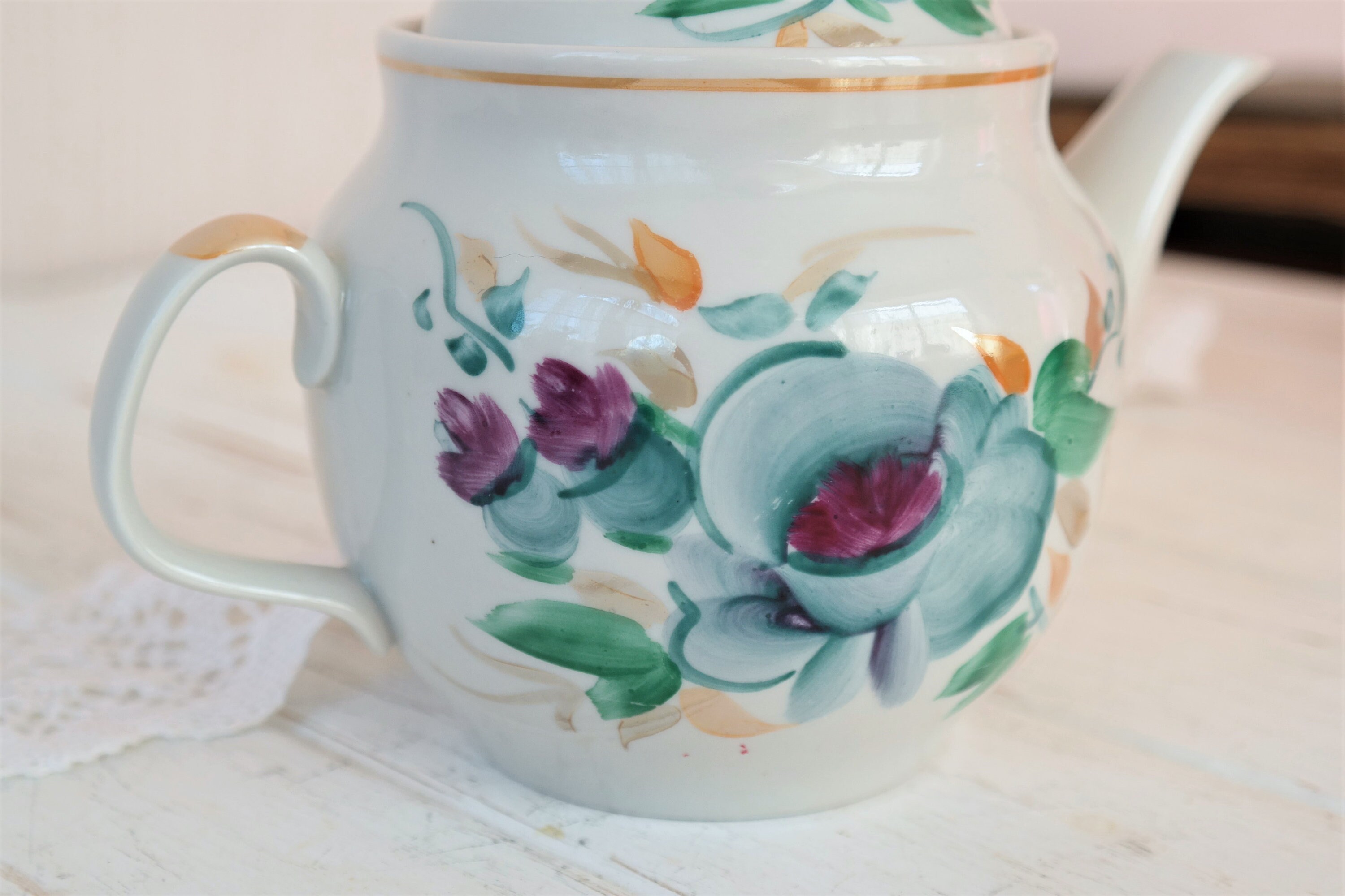 Vintage ceramic teapot blue flowers Vintage ceramics soviet | Etsy