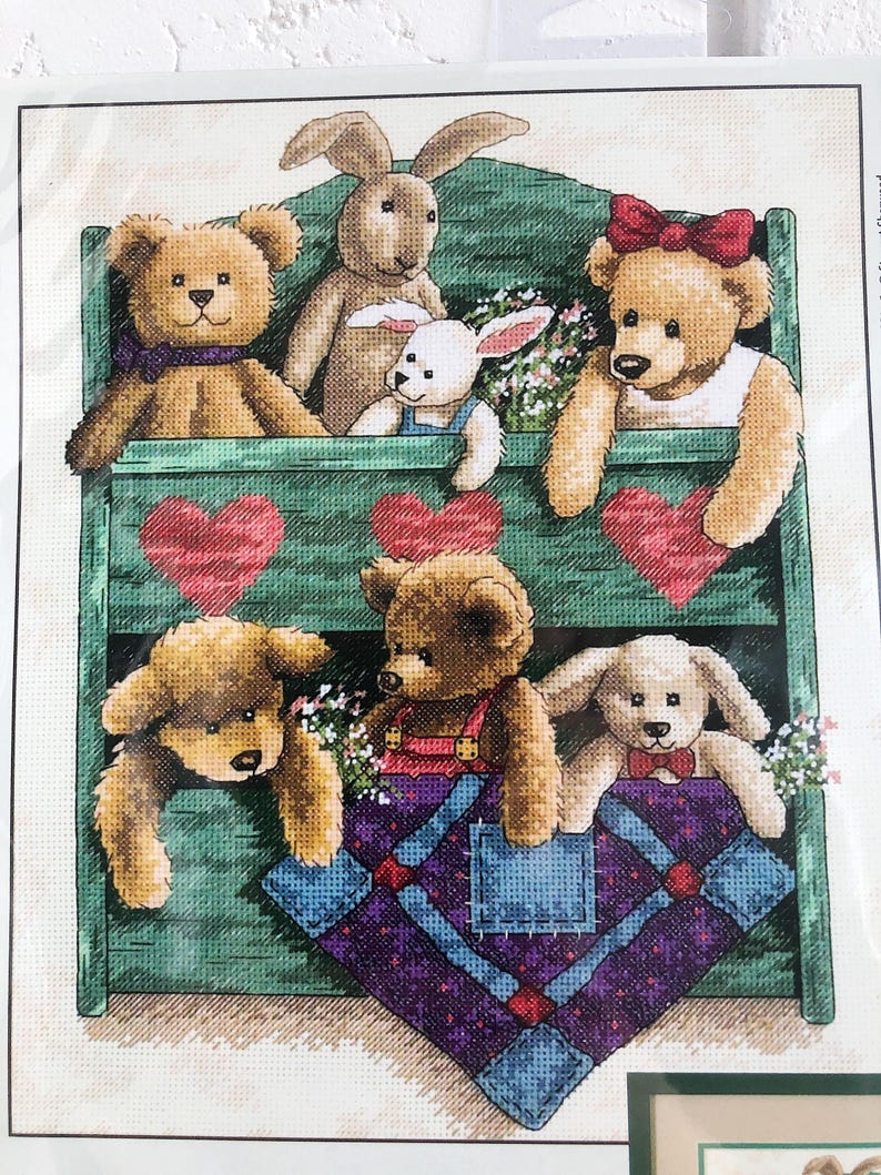 Animal Shelf Dimensions Counted Cross Stitch Kit 13684 Cute Toys Teddy ...