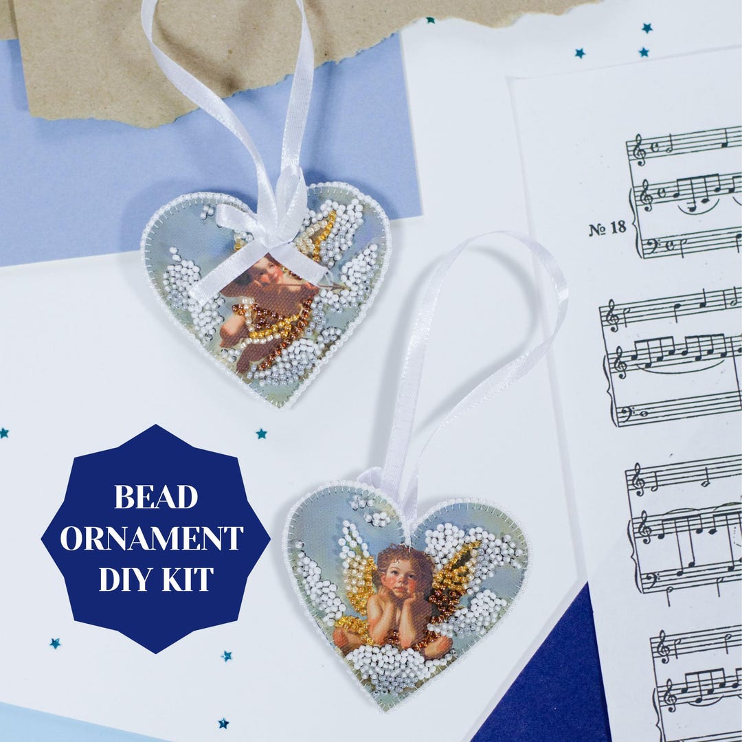 Cupid Love Angel Beaded Heart Ornament DIY Kit Valentine Bead ...