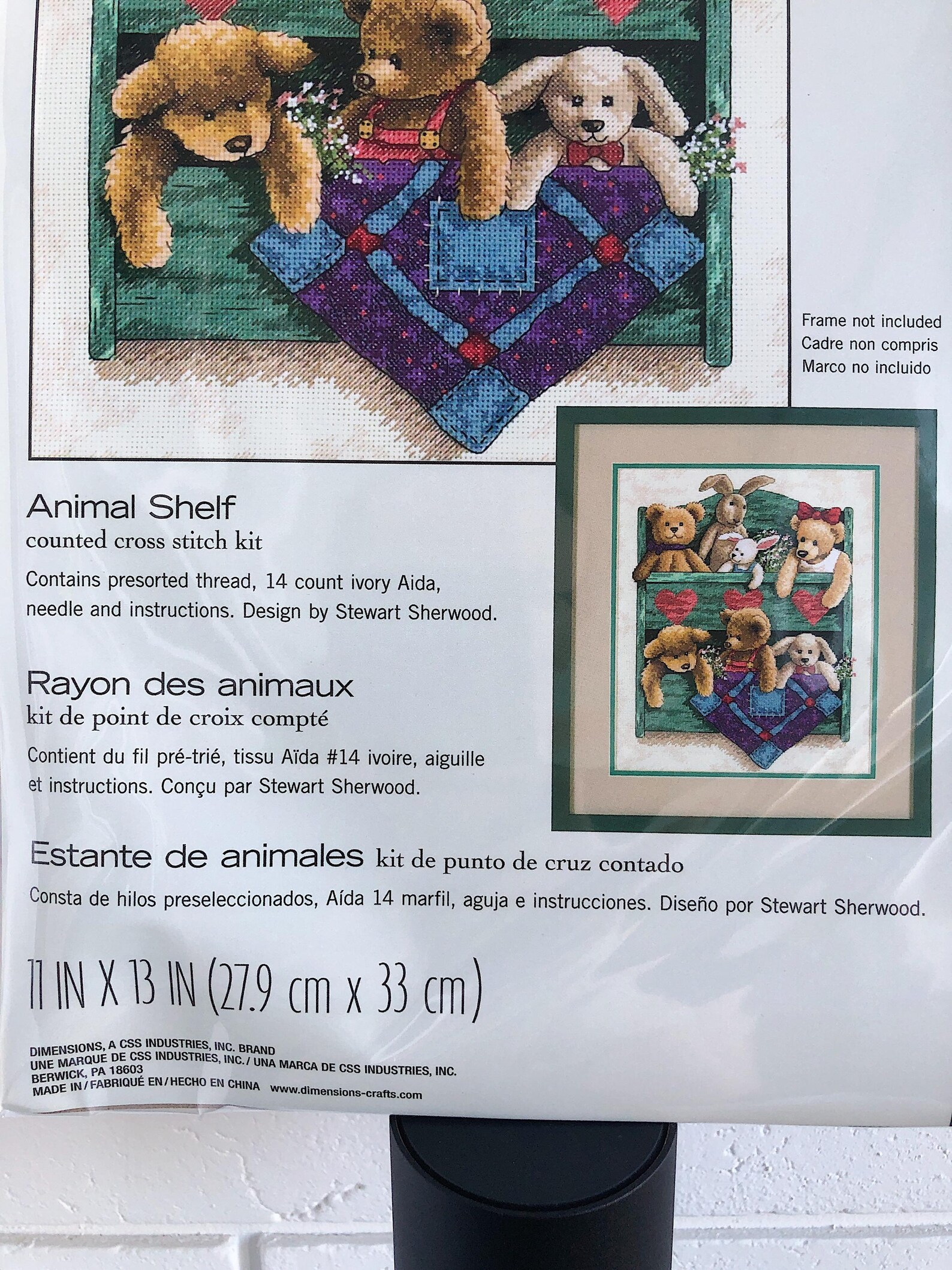 Animal Shelf Dimensions Counted Cross Stitch Kit 13684 Cute Toys Teddy ...