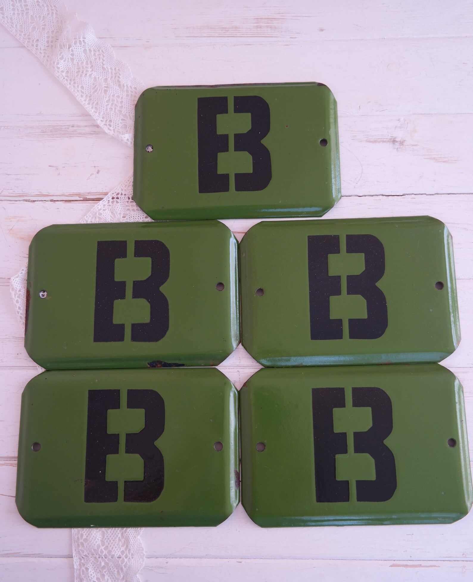 Green Enamel Sign Vintage Letter B Ukraine Shop Wall Decor - Etsy UK