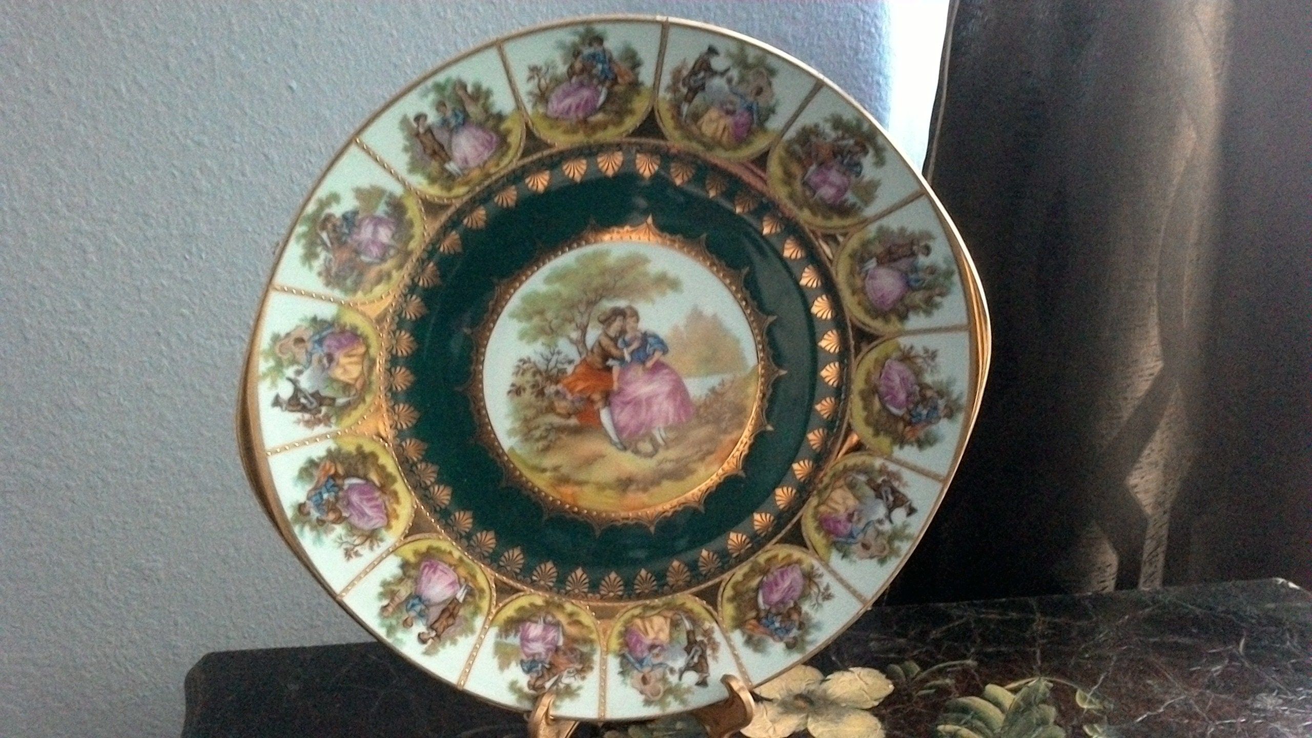 STW Bavaria Hand Painted Plate, Fragonards Germany Plate, Vintage ...