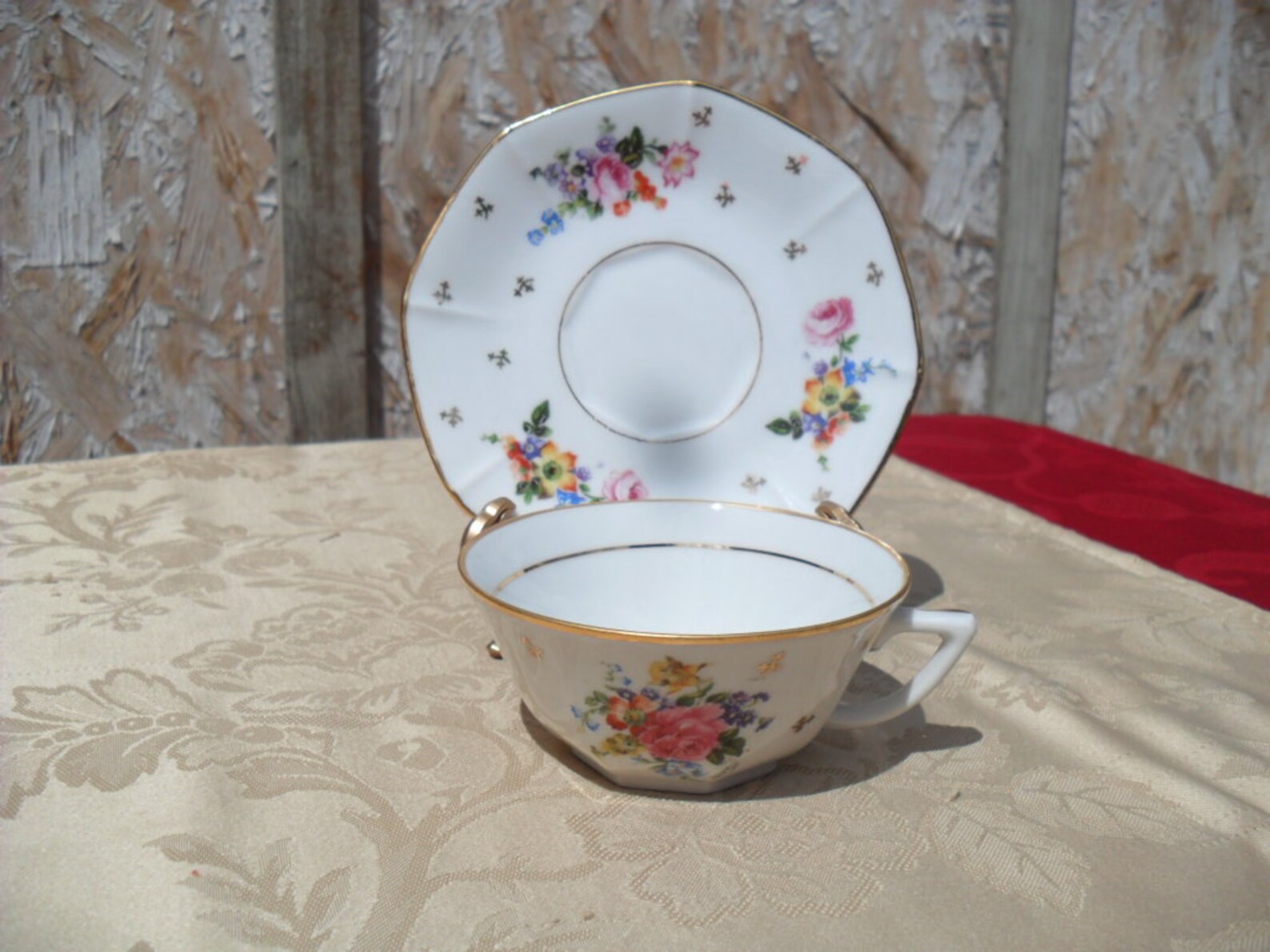 Tea Cup and Saucer Set, Made in France Tea Set, Hand Painted Tea Set - Etsy