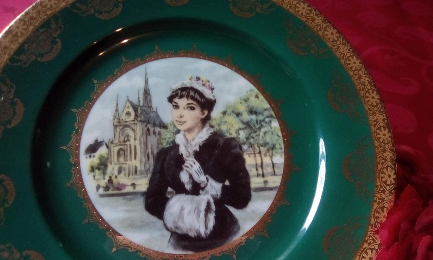 Vintage Western Germany Plate, Collector Plate, Green Plate With Hand ...