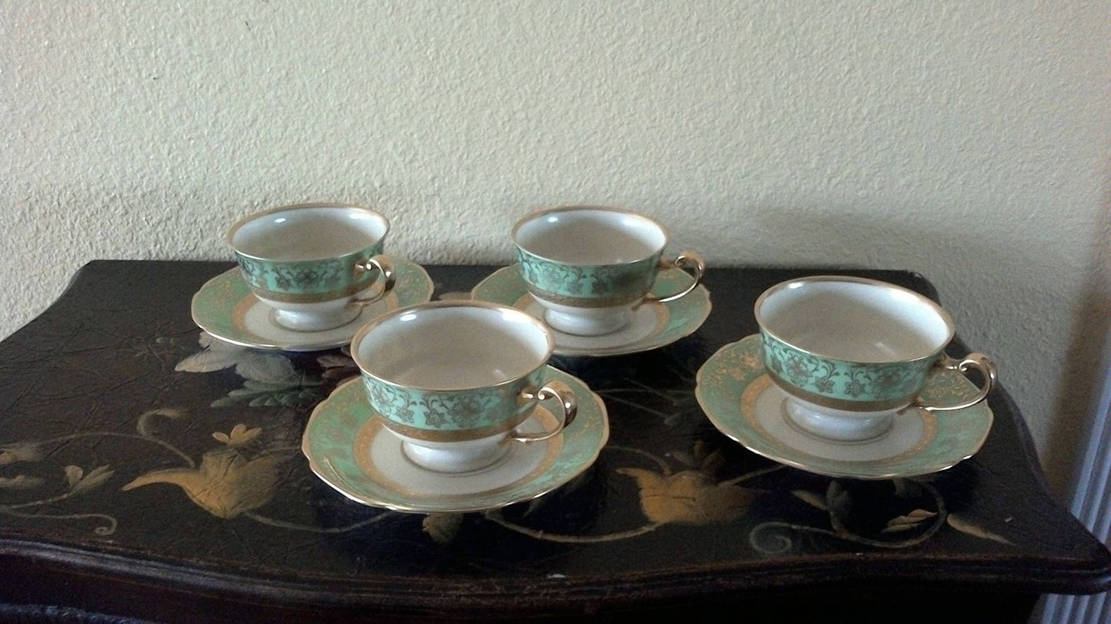 Hutschenreuther Selb Bavaria Tea Set, German Tea Set, Set of 4 Tea Cups ...
