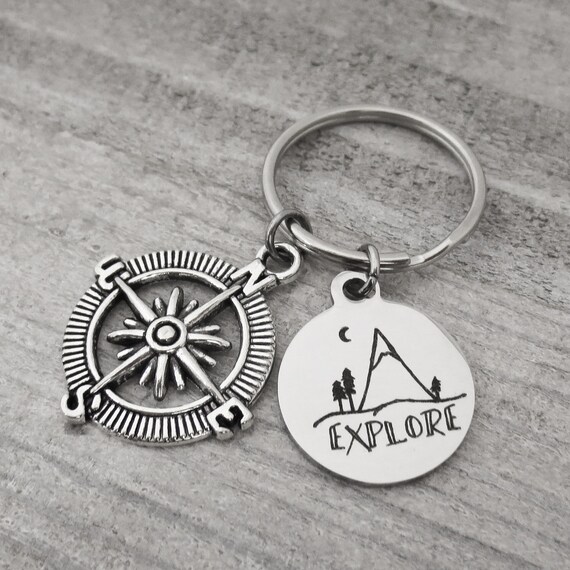 Explore Rock Climber Explorer Silver Key Ring Nature | Etsy