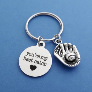 You're My Best Catch Key Ring, Baseball Glove Key Chain, Love Key Ring ...