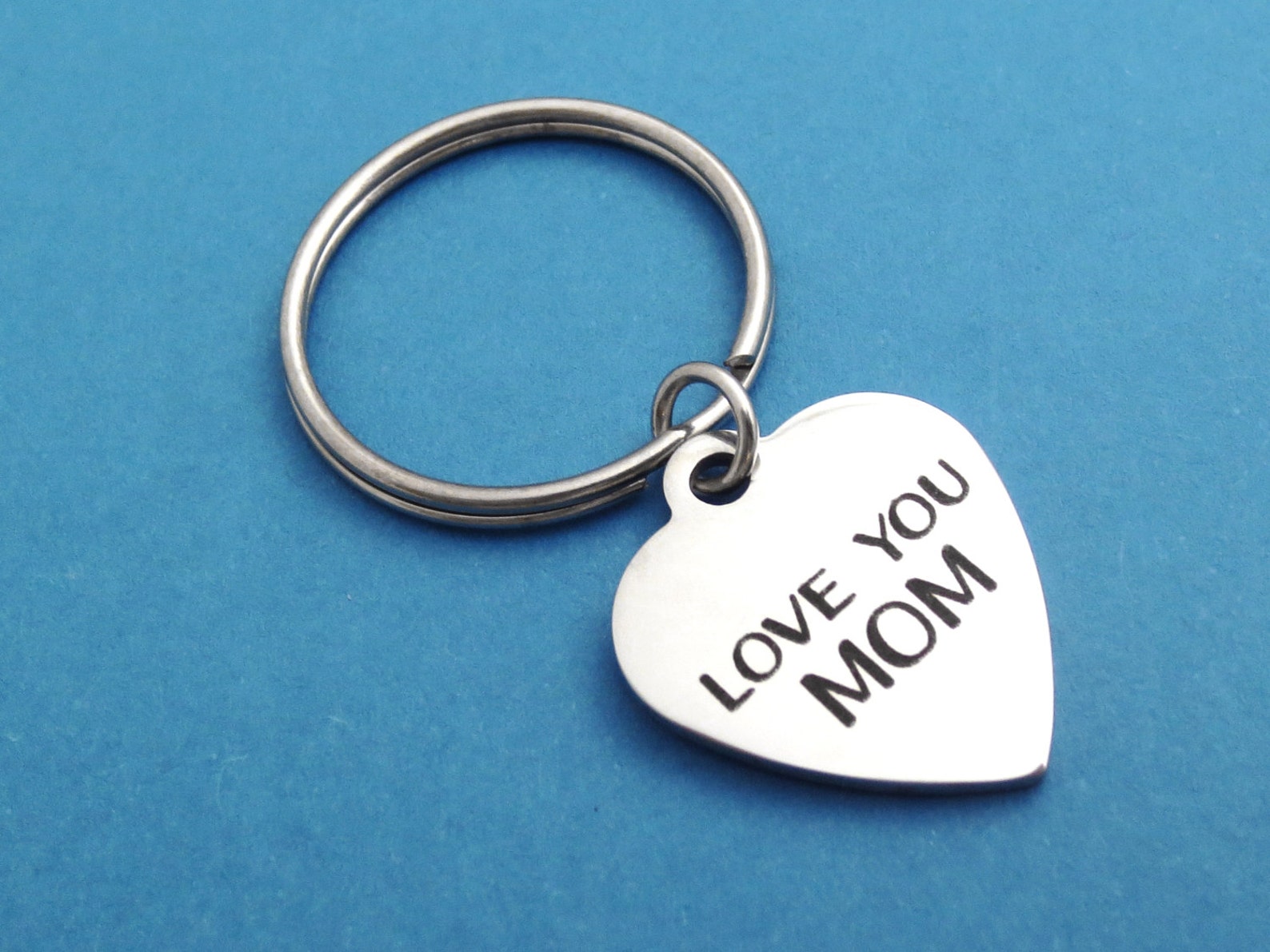 LOVE YOU MOM Heart Keychain I Love You Mom Keyring - Etsy
