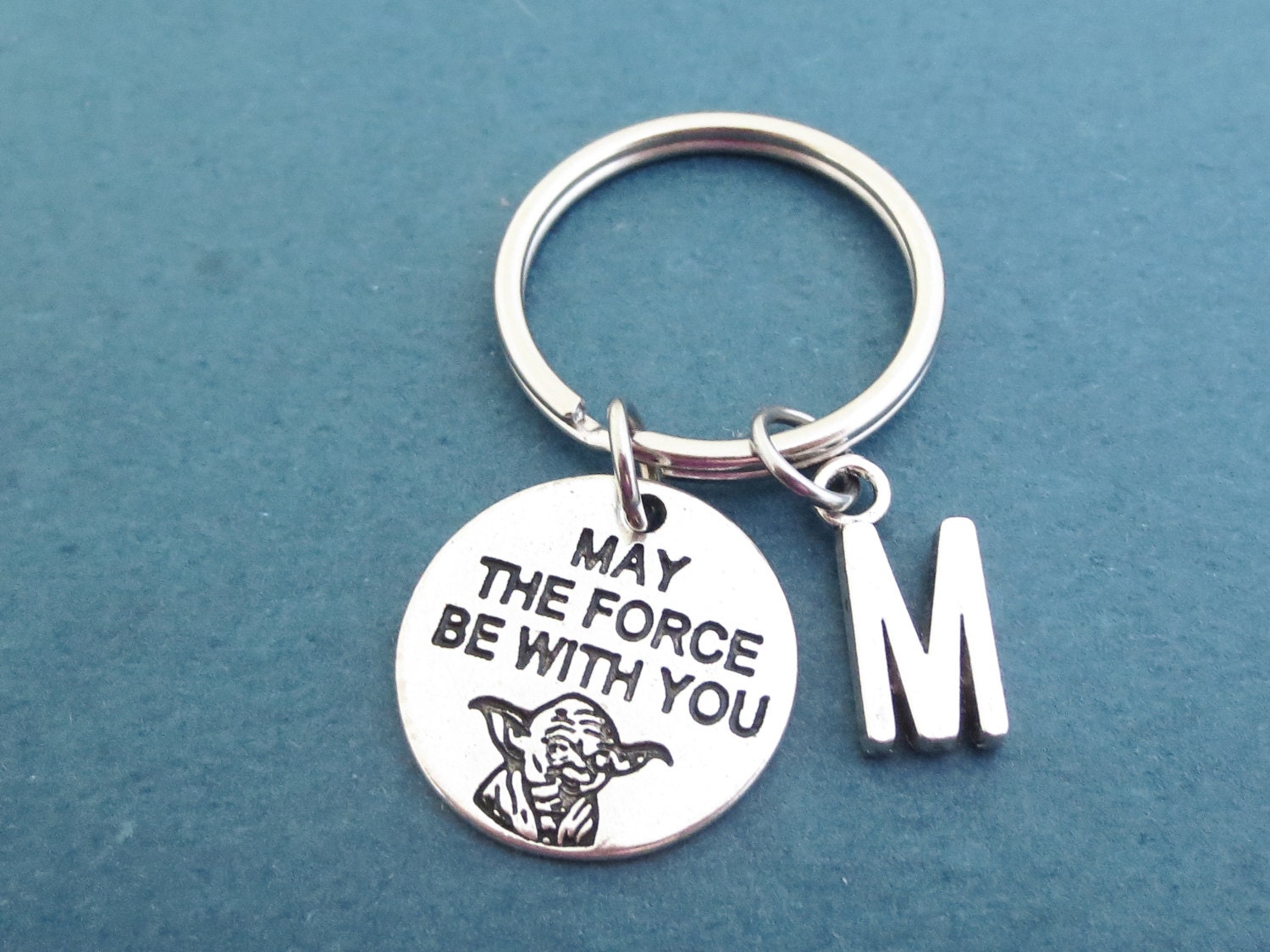 Personalized Gift Initial Key Ring May the Force Be With You Star Wars ...