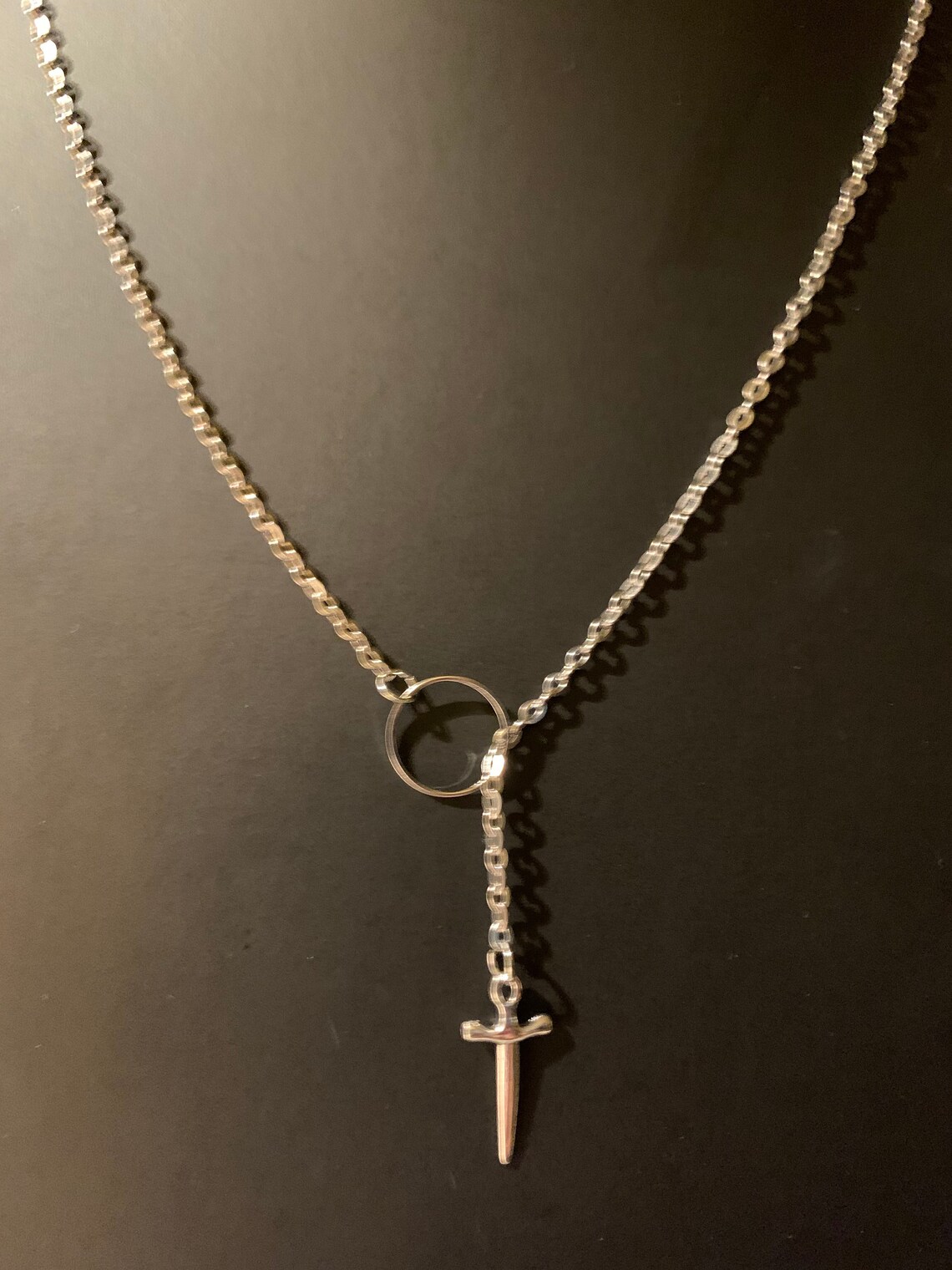 POST MALONE Inspired Sword Y-chain Necklace // circles - Etsy