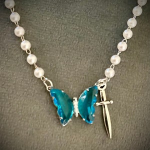 POST Malone-inspired Silver Faux-pearl Studded Chain With Crystal ...