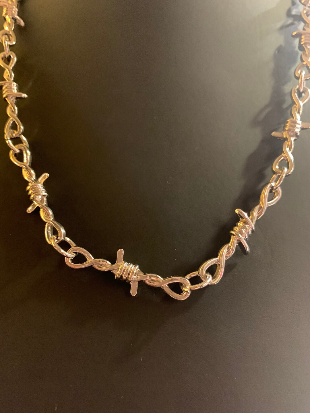 Silver Malone Inspired Faux Barbed Wire Chain Necklace - Etsy