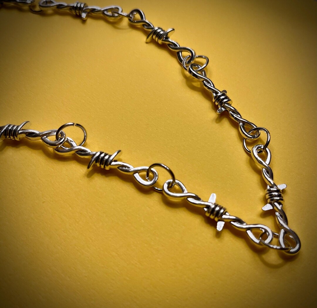 Silver Malone Inspired Faux Barbed Wire Chain Necklace - Etsy