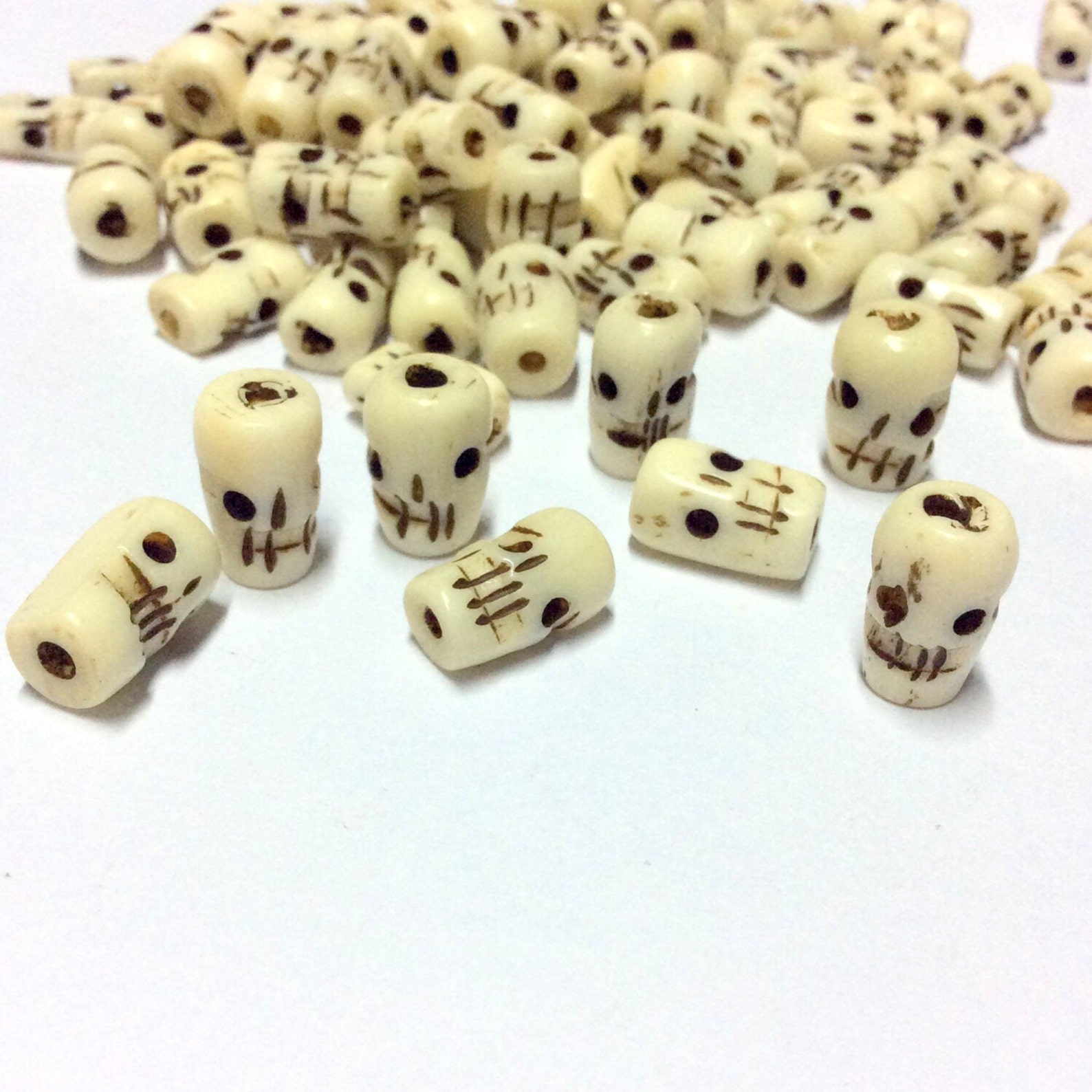 10pcs - Ancient Skull Animal Bone Beads - Skull Beads - Animal Bone ...