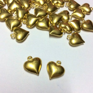 Brass Heart Charms - Brass Heart Pendants - Pendants Findings - Etsy