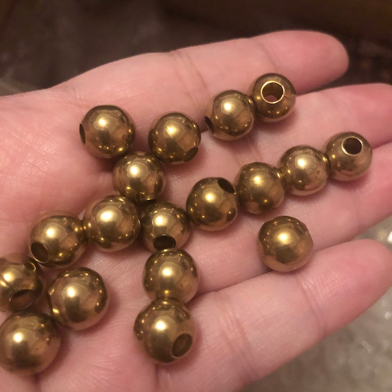 10mm Round Brass Beads Brass Balls Raw Brass Beads | Etsy