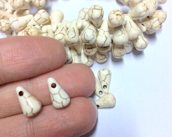 30pcs Turquoise Teardrop Gemstone Beads Permanent Finish | Etsy