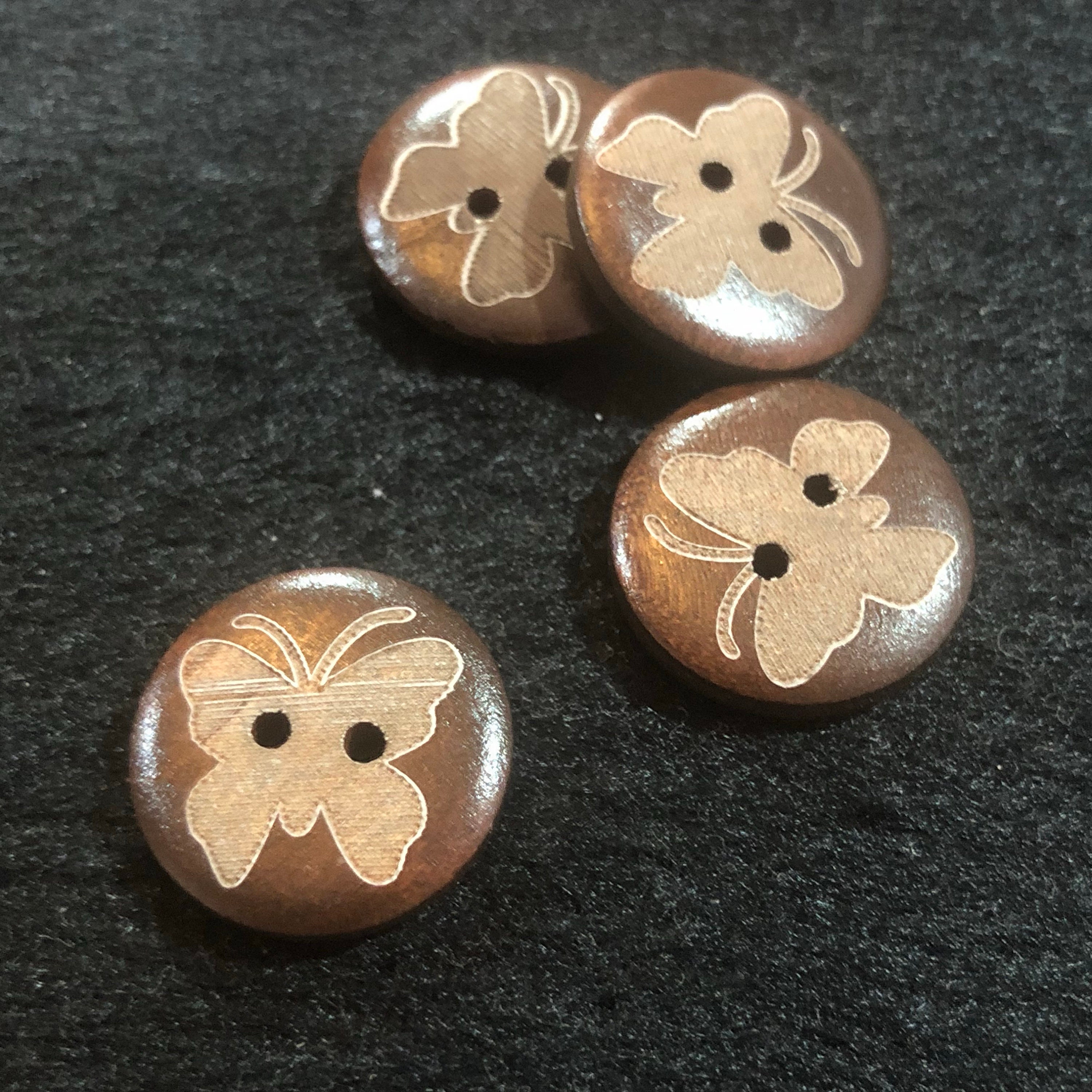 20mm Dark Brown Wooden Buttons 2 Hole Wood Button Wooden | Etsy
