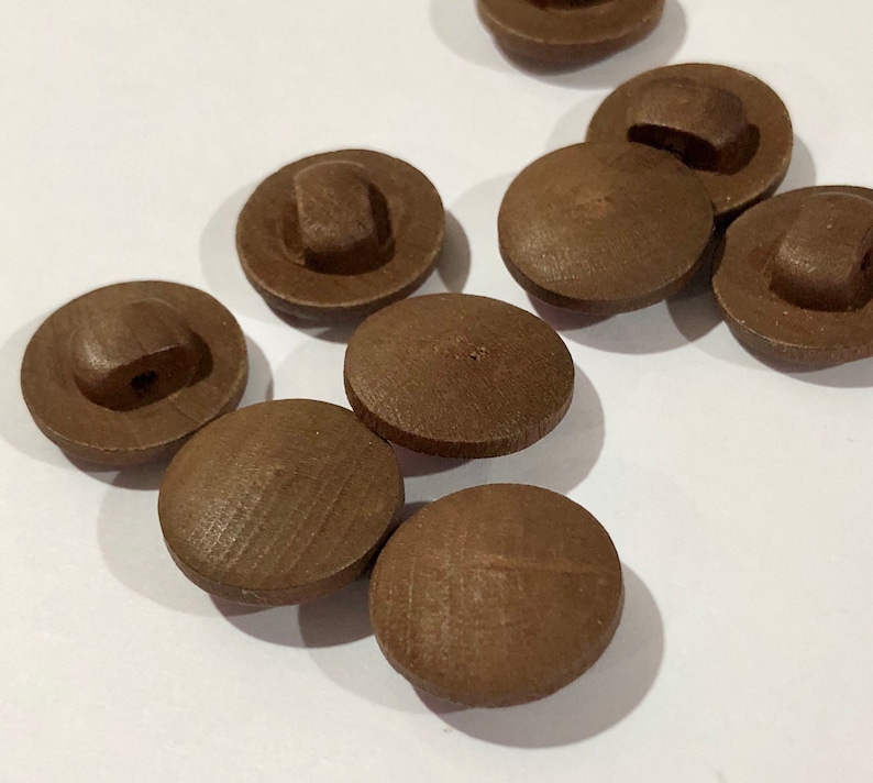 15 Mm Dark Brown Wooden Buttons - Shank Buttons - Etsy