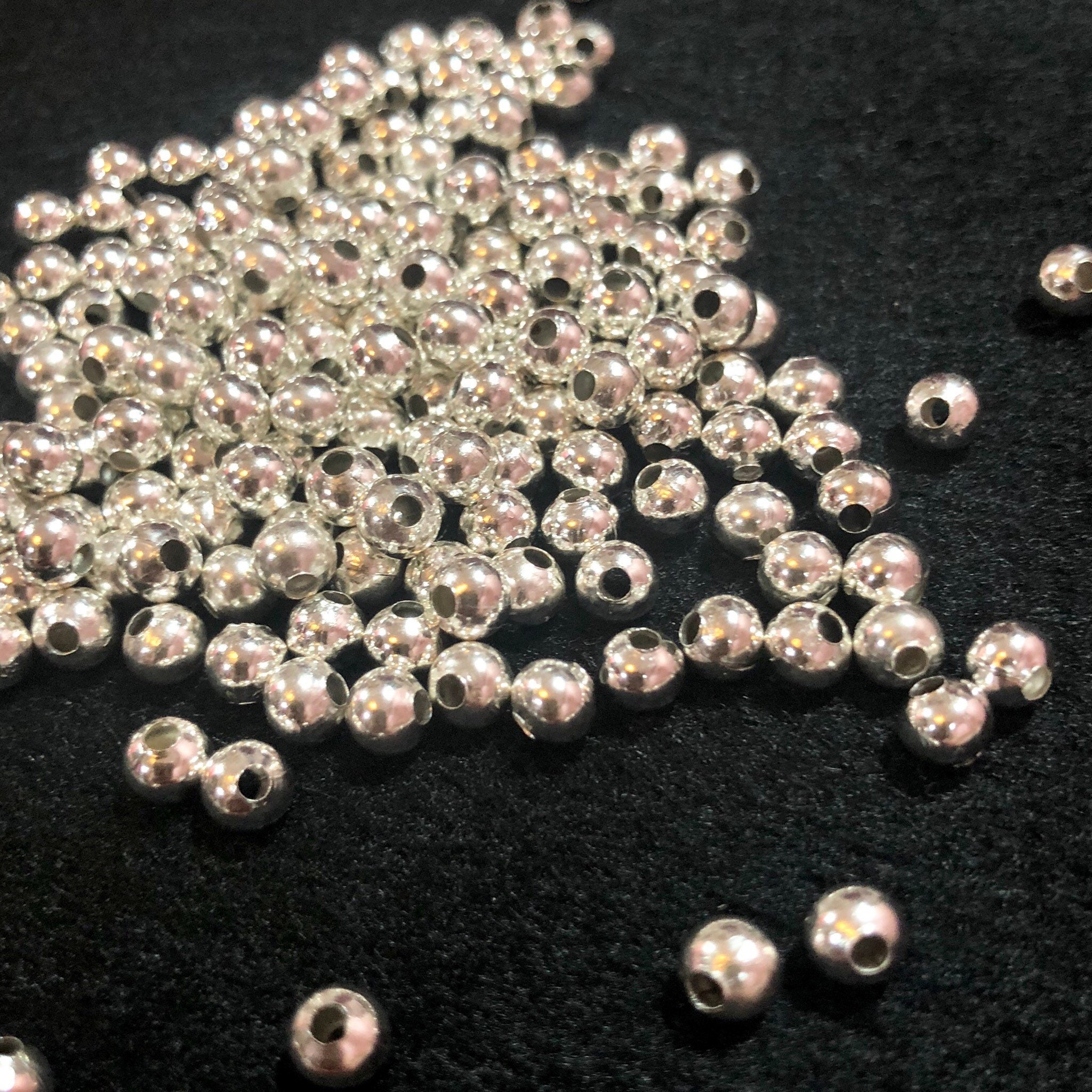 5mm Round Silver Beads 150 Pcs Silver Ball Silver Plated | Etsy