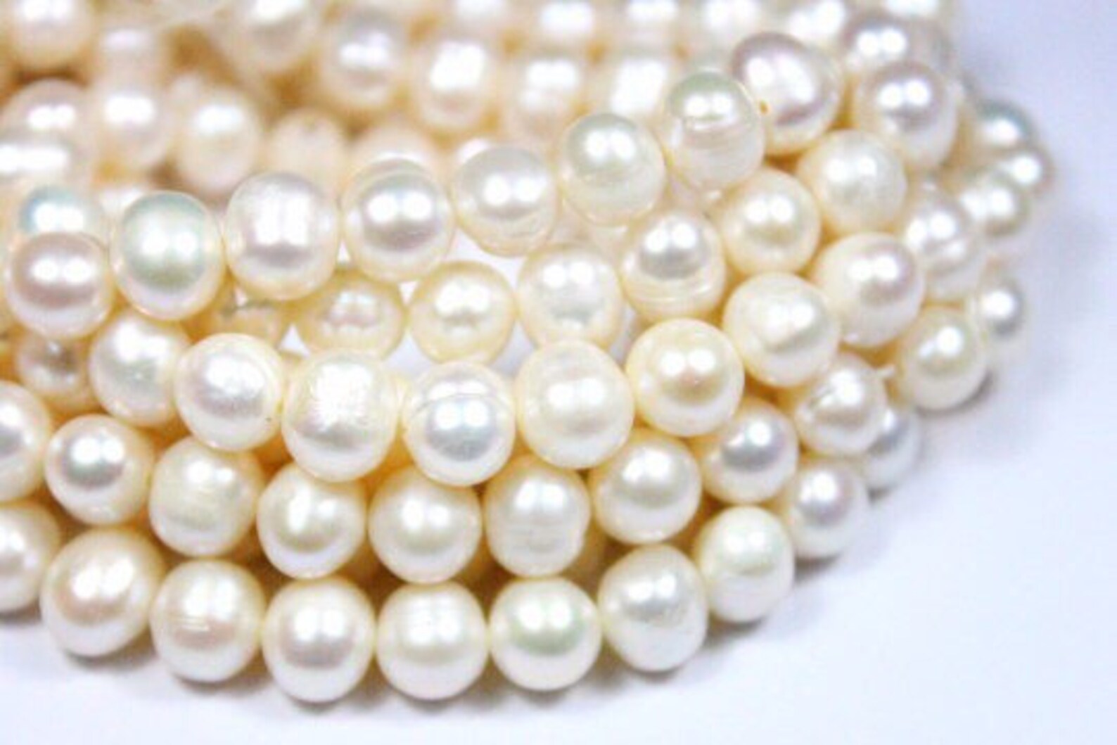 8mm White Pearl Beads Baroque White Pearl Beads Freshwater | Etsy
