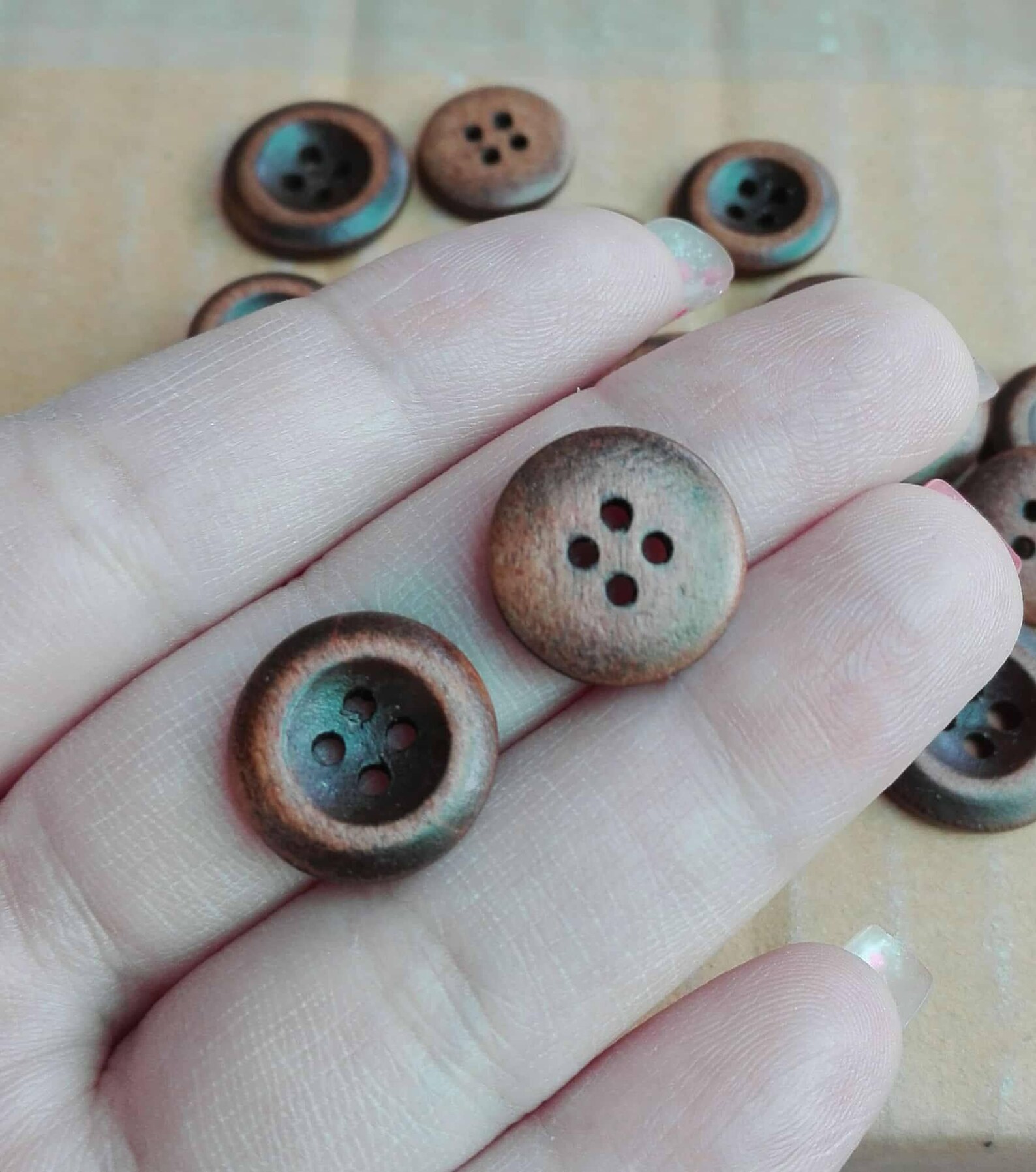 15mm Dark Brown Wooden Buttons 4 Hole Wood Button Wooden | Etsy