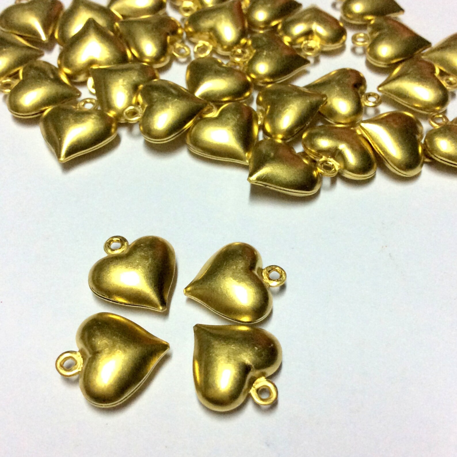 9 Pcs Brass Heart Charms Brass Heart Pendants Pendants - Etsy
