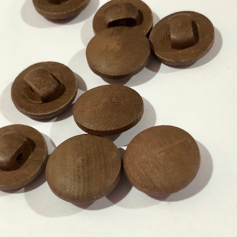 15 Mm Dark Brown Wooden Buttons - Shank Buttons - Etsy