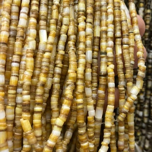 3mm Tube Shell Beads - 23 Inch Full Strand - Shell Beads - Tube Beads ...