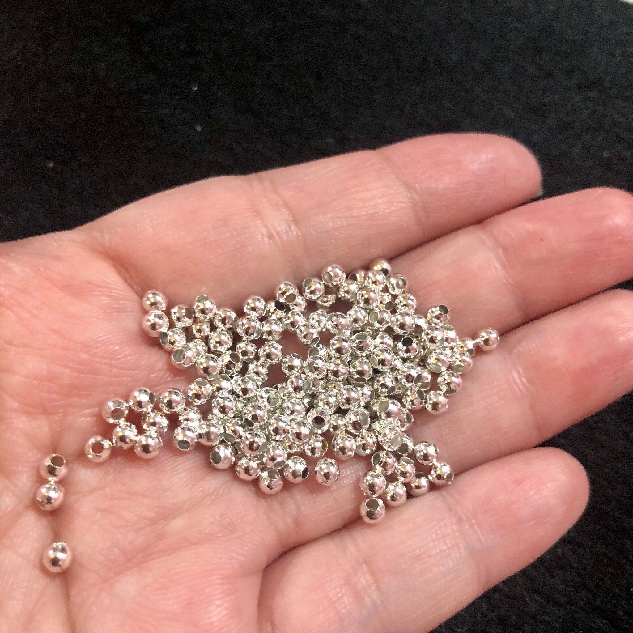 3mm Round Silver Beads 500pcs Silver Plated Beads - Etsy