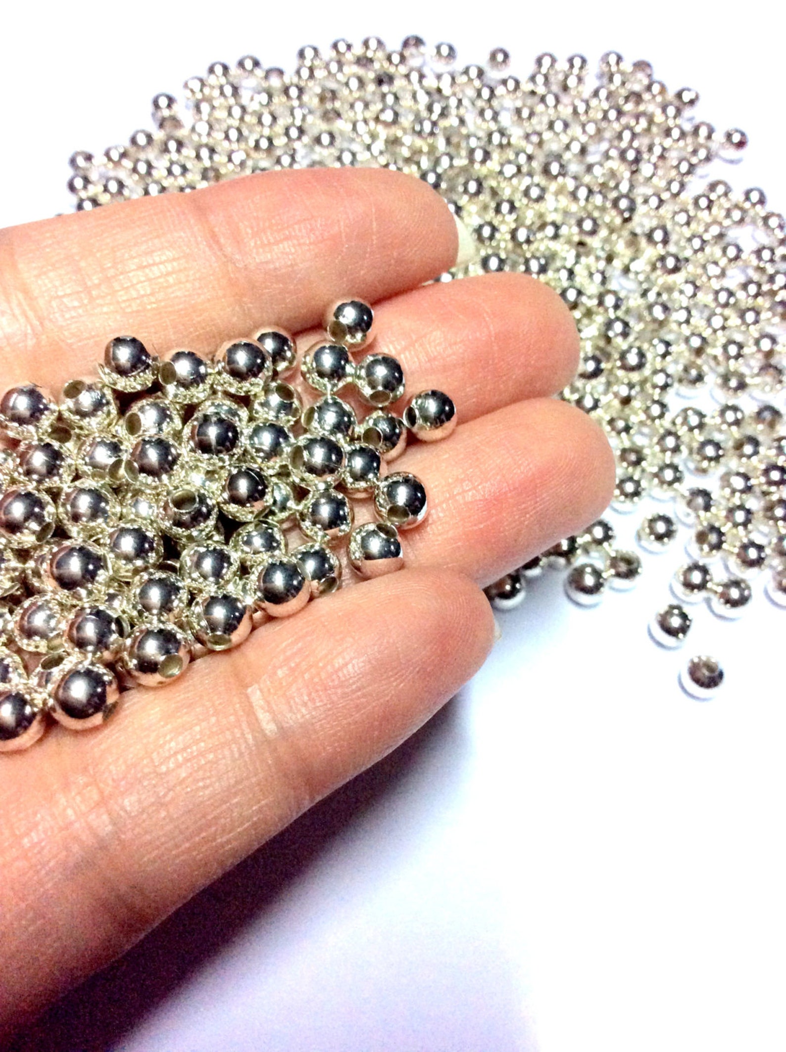 5mm Round Silver Beads 150 Pcs Silver Ball Silver Plated | Etsy