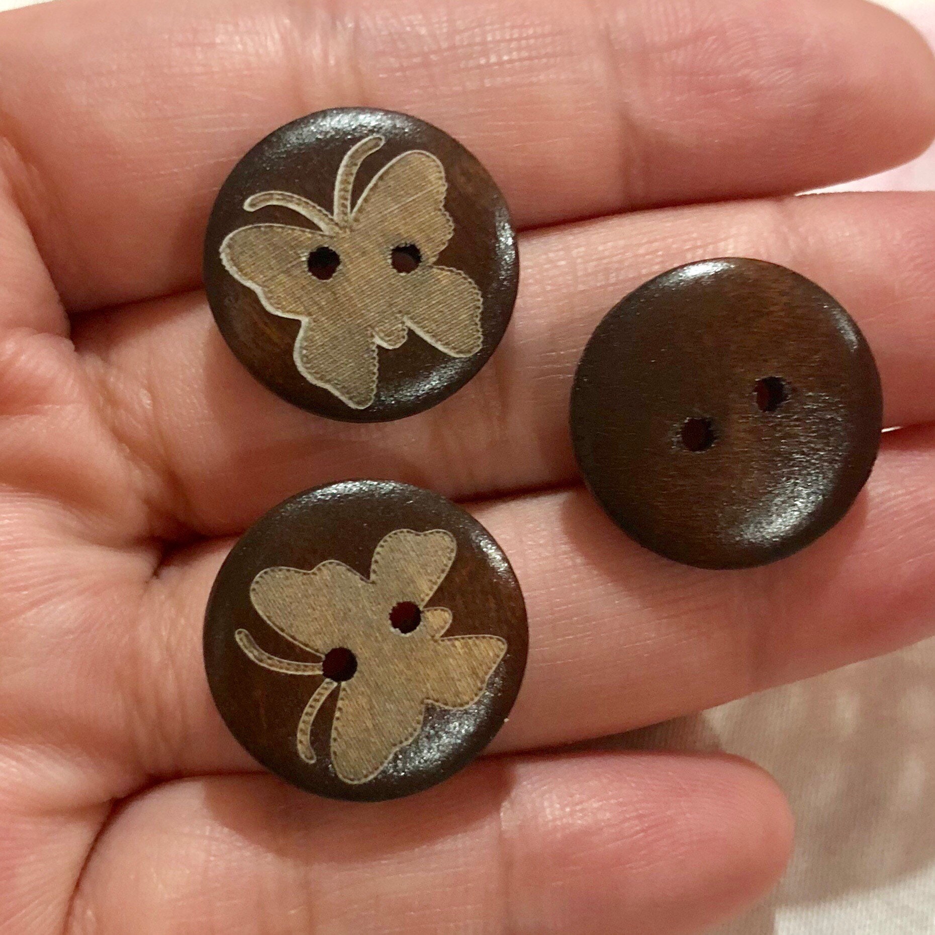 20mm Dark Brown Wooden Buttons 2 Hole Wood Button Wooden | Etsy