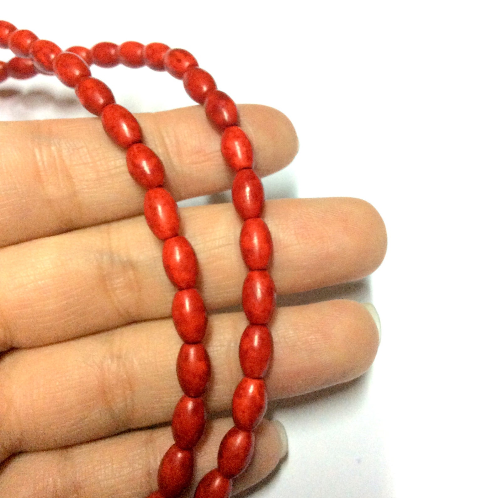 5mm Oval Red Turquoise Gemstone Beads Permanent Finish - Etsy