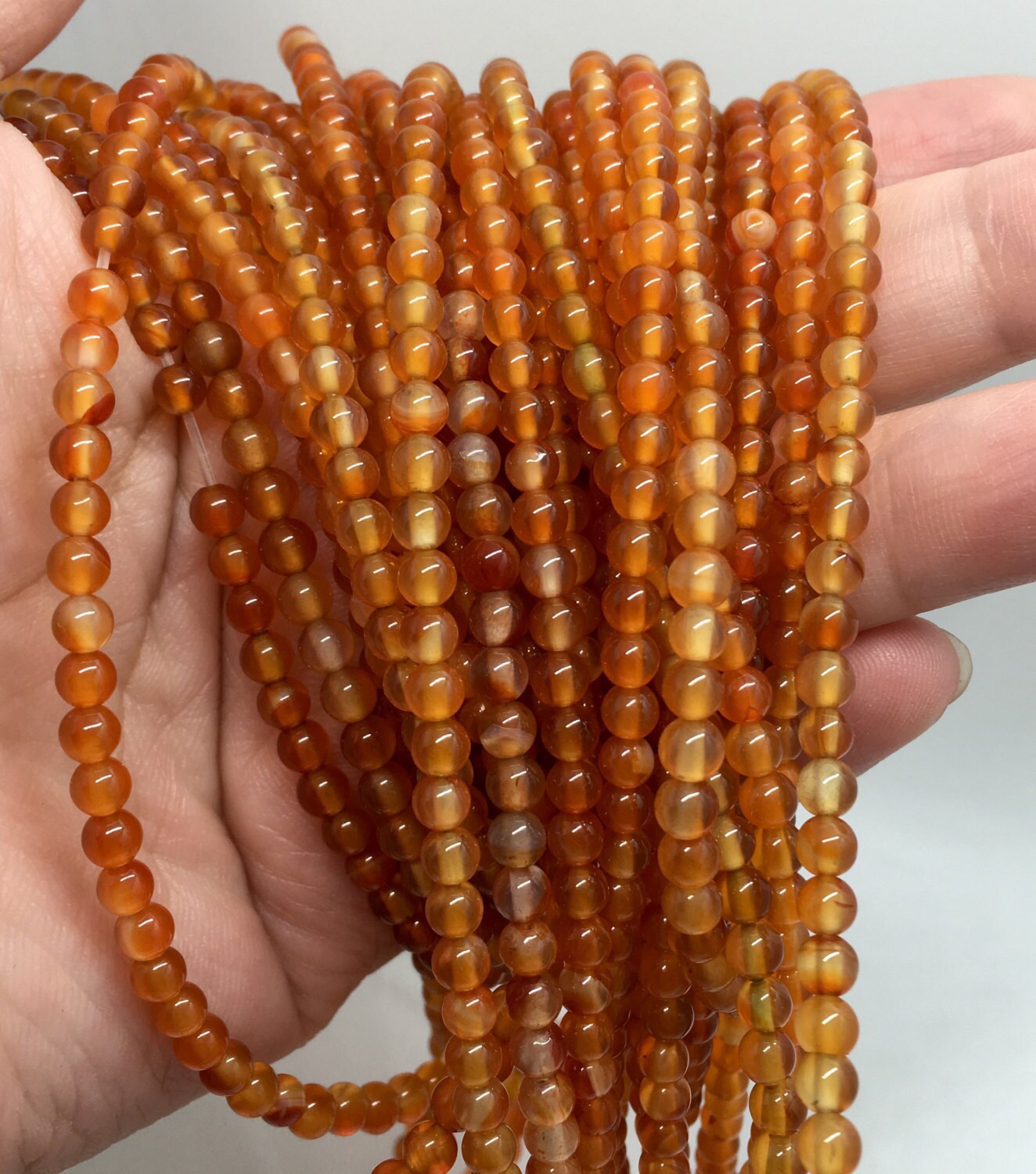 4mm Clear Carnelian Gemstone Beads 15 Inch Full Strand | Etsy