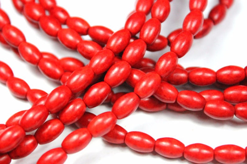 5mm Oval Red Turquoise Gemstone Beads Permanent Finish - Etsy