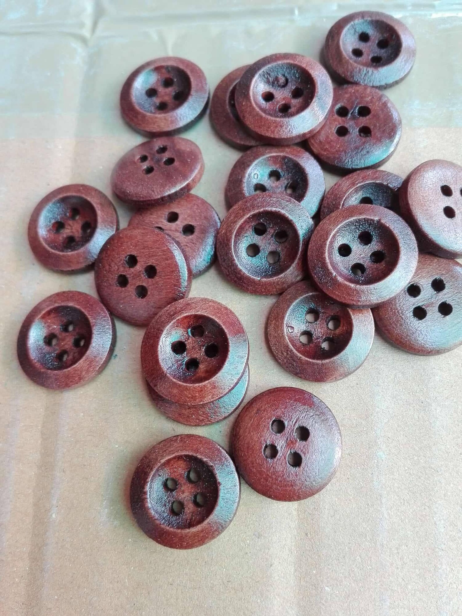 15mm Dark Brown Wooden Buttons 4 Hole Wood Button Wooden - Etsy 日本