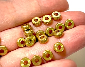 Brass Spool Beads, 4 Raw Brass Spool Shaped Beads 11x9mm N0227 - Etsy