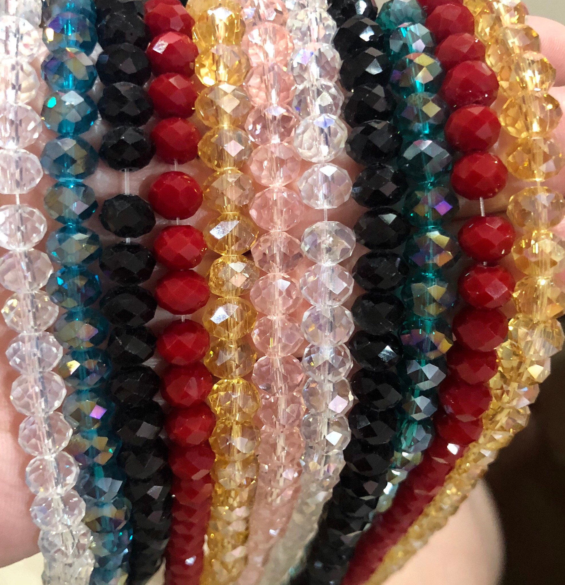 8 mm Crystal Faceted Beads Glass Crystal Beads Czech Glass | Etsy