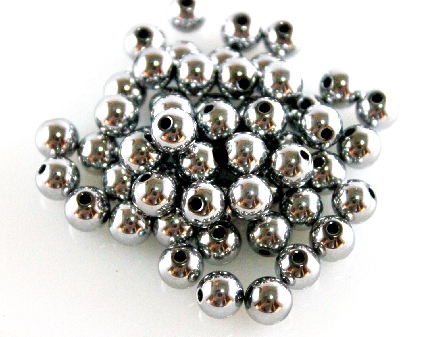 8mm Round Silver Beads - Silver Balls - Silver Plated Beads - Etsy